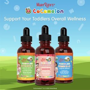 Cocomelon Elderberry Syrup for Toddlers by MaryRuth's | USDA Organic | Black Elderberry Liquid Drops for Immune Support | Blueberry Raspberry | Kids Ages 1-3 Years | Vegan | Non-GMO | 1 Oz