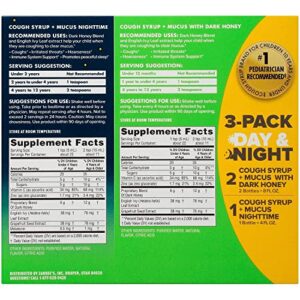 Zarbee's Child Natural Cough Syrup 3-Day Pack Day/Night Dk Honey Mucus Relief - 4 oz Each (12 oz Total)