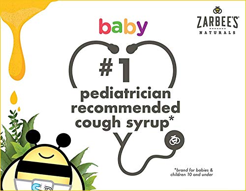 Zarbee's Children's Cough Syrup + Mucus with Dark Honey, Vitamin C, Zinc & Ivy Leaf Extract, Drug & Alcohol-Free, Cherry Flavor, 2Fl Oz