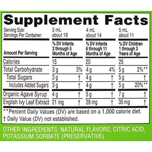 Zarbee's Children's Cough Syrup + Mucus with Dark Honey, Vitamin C, Zinc & Ivy Leaf Extract, Drug & Alcohol-Free, Cherry Flavor, 2Fl Oz