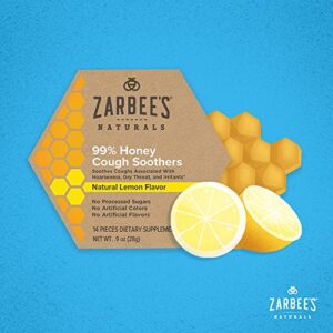 Zarbee's Naturals 99% Honey Cough Soothers, Lemon Flavor, 14 Count