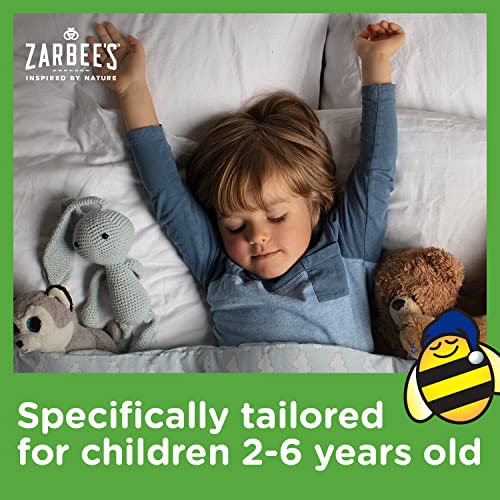 Zarbee's Kids Cough + Mucus Nighttime for Children 2-6 with Dark Honey, Ivy Leaf, Zinc & Elderberry, 1 Pediatrician Recommended, Drug & Alcohol-Free, Mixed Berry Flavor, 4FL Oz