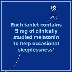 Zarbee's Melatonin 5mg, L-Theanine + GABA Sleep Supplement to Promote Peaceful Sleep, Natural Orange Flavor, Chewable Tablets for Adults Age 12 Up, 60 Count