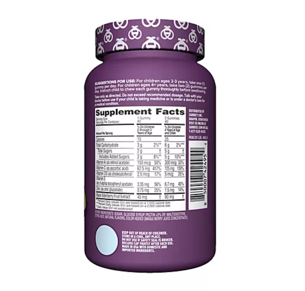 Zarbee's Children's Elderberry Immune Support Gummies, 80 ct.