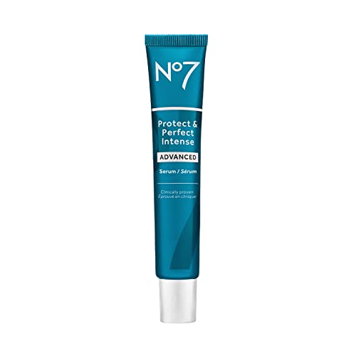 No7 Protect & Perfect Intense Advanced Serum - Rice Protein & Alfalfa Complex for Fine Lines and Wrinkles - Anti Aging Facial Serum with Matrix 3000+ Technology (50 ml)