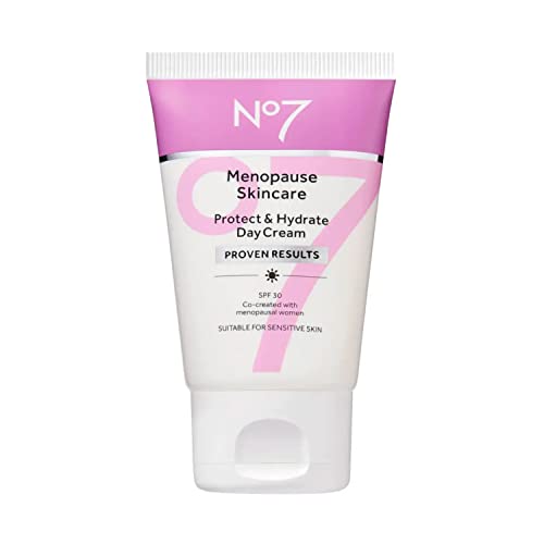 No.7 No7 Menopause Skincare Protect & Hydrate Day Cream - SPF 30 Facial Moisturizer with Green Tea + Niacinamide for Smoother & Brighter Skin - Menopause Support Skincare with Vitamin C (1.69 fl oz)