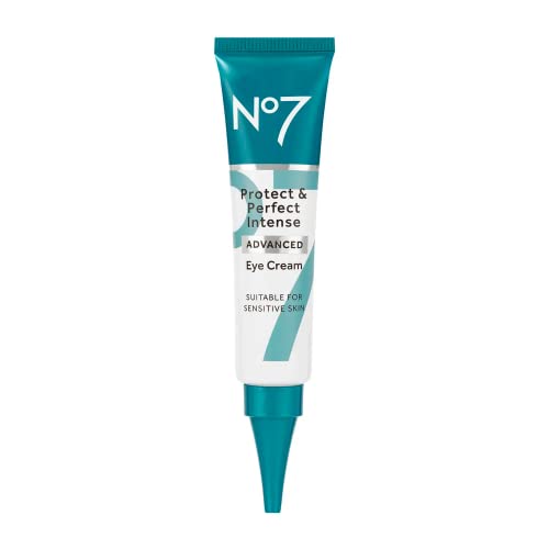 No.7 Protect & Perfect Intense Advanced Eye Cream - Under Eye Cream for Dark Circles and Puffiness - Sensitive Skin Anti Wrinkle Eye Cream + Puffy Eyes Treatment (15ml)