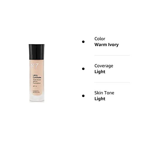 No7 Lift & Luminate TRIPLE ACTION Serum Foundation - Warm Ivory