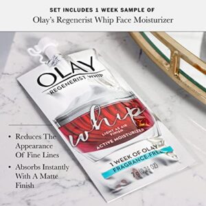 Olay Regenerist Collagen Peptide 24 Face Moisturizer Cream with Niacinamide for Firmer Skin, Anti-Wrinkle Fragrance-Free 1.7 oz, Includes Olay Whip Travel Size for Dry Skin