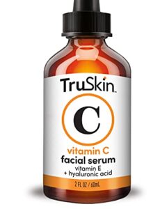 truskin vitamin c serum for face – anti aging face & eye serum with vitamin c, hyaluronic acid, vitamin e – brightening serum for dark spots, even skin tone, eye area, fine lines & wrinkles, 2 fl oz