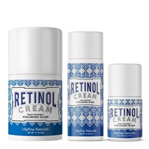 LilyAna Naturals Retinol Cream for Face - Made in USA, Retinol Cream, Anti Aging Cream, Retinol Moisturizer for Face and Neck, Wrinkle Cream for Face, Retinol Complex - 1oz