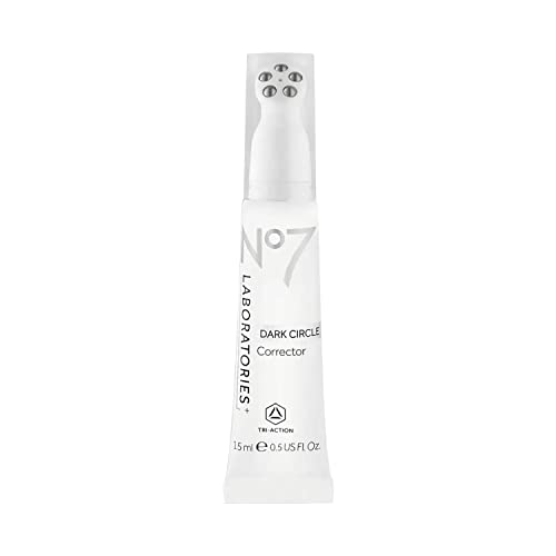 No7 Laboratories Dark Circle Corrector in Medium/Dark - Dark Circles Reducer with Cooling Applicator to Reduce Puffy Eyes - Hyaluronic Acid to Plump & Smooth Under Eye Bags (0.5 fl oz)