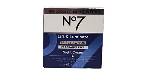 No. 7 No 7 Early Lift and Luminate Triple Action Fragrance Free Face Cream - Day and Night Bundle - 1.69 fl oz Each - Fragrance Free Day and Night Cream by No 7 - SPF 30 in Day Cream, White