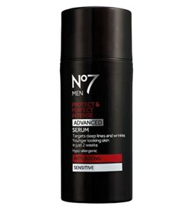 boots no7 men protect & perfect intense advanced serum anti-ageing sensitive 30ml-targets deep lines and wrinkles. for younger looking skin in just 2 weeks