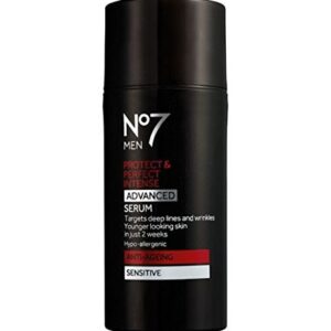 Boots No7 Men Protect & Perfect Intense Advanced Serum Anti-AGEING Sensitive 30ml-Targets Deep Lines and Wrinkles. for Younger Looking Skin in JUST 2 Weeks