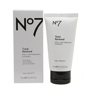 boots no7 total renewal micro-dermabrasion exfoliator, 2.5 fl oz – 2pc