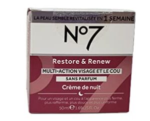 No. 7 No Restore and Renew Face Neck Multi Action Fragrance Free Cream - Day Night Bundle 1.69 fl oz Each by SPF 30 in 2 Pack (1.69 Ounce) jt56191