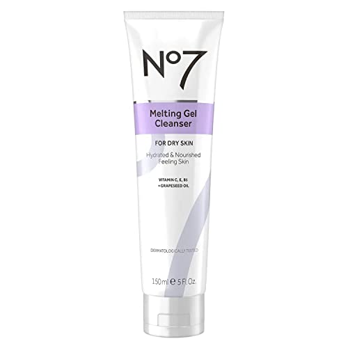 No.7 No7 Melting Gel Cleanser - Makeup Remover Balm with Vitamin C + Vitamin E - Hydrating Facial Cleanser for Dry Skin - Skin Balancing Milky Cleansing Balm (150 ml)