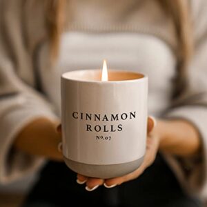 Sweet Water Decor Cinnamon Rolls Soy Candle | Cinnamon, Icing, and Cinnamon Buttery Pastry Scented Candles for Home | 12oz Cream Stoneware Jar, 60+ Hour Burn Time, Made in the USA