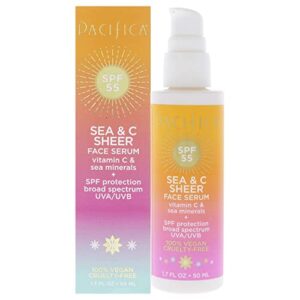 pacifica sea and c sheer face serum spf 55 serum unisex 1.7 oz