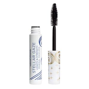 pacifica beauty stellar gaze length & strength black mascara, for volume and length, vitamin b + coconut, natural lash effect, silicone, sulfate + paraben free, vegan and cruelty free