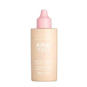 pacifica beauty | kind tint tinted serum | skincare ingredients – vegan collagen, hyaluronic acid, vitamin c, niacinamide, caffeine | lightweight foundation | vegan, cruelty free, clean makeup