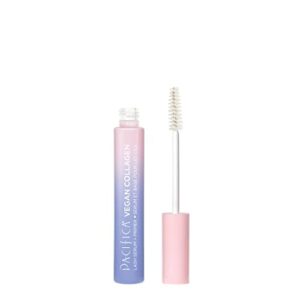 pacifica beauty, vegan collagen lash serum & clear mascara primer, conditioning vitamin e & b, clean makeup, for feathery full lashes, silicone free, vegan and cruelty free