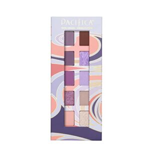 Pacifica Beauty, Purple Nudes Mineral Eyeshadow Palette, 10 Wearable Purples Shades, Matte, Shimmer, Metallic, Eye Makeup, Longwearing and Blendable, Infused with Cocoa Butter, Vegan, Cruelty Free