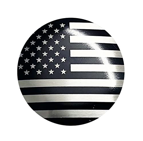 Dial Shifter Trim Plate Etched American Flag Emblem, Gear Shift Switch Knob Cover Fit for Chrysler Pacifica, Chrysler 200/300, Dodge Durango, Voyager, Dodge Ram 1500 & 2500.