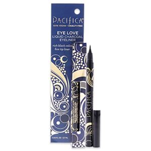 pacifica eye love liquid charcoal eyeliner – black women 0.02 oz