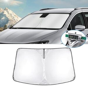 t tgbros windshield sunshade for 2017 2018 2019 2020 2021 chrysler pacifica minivan window sun shade foldable sun shield upgrade reflective polyester cover block heat and sun