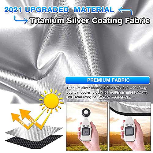 T TGBROS Windshield Sunshade for 2017 2018 2019 2020 2021 Chrysler Pacifica Minivan Window Sun Shade Foldable Sun Shield Upgrade Reflective Polyester Cover Block Heat and Sun