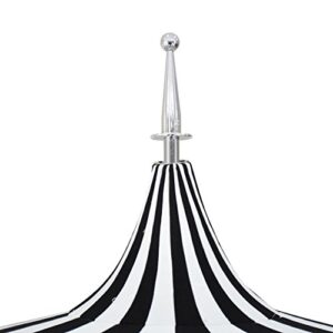 California Umbrella 8.5' Rd. Pagoda Market Umbrella, Silver Pole, 100% Acrylic Black and White Pacifica Fabric