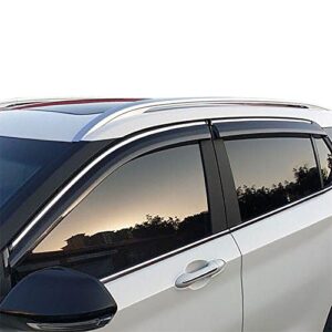 SAOKNCE 4 Pieces Tape-on Extra Durable Rain Guards Fit for 2017-2022 Chrysler Pacifica,Window Deflectors,Window Visors (Smoke Black) 94207