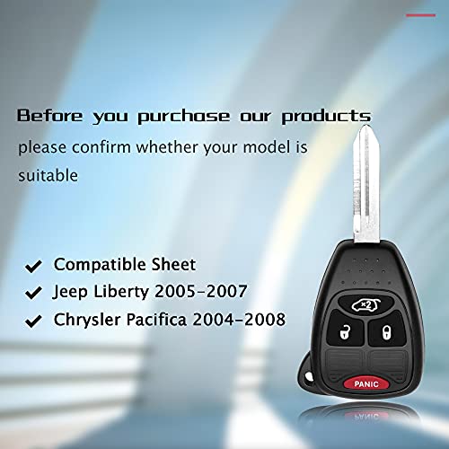 Tyranway Keyless Entry Remote Smart Car Key Fob Fit for Chrysler Pacifica 2004-2008, Jeep Liberty 2005-2007 ( P/N: M3N5WY72XX ) (4-BTNS)