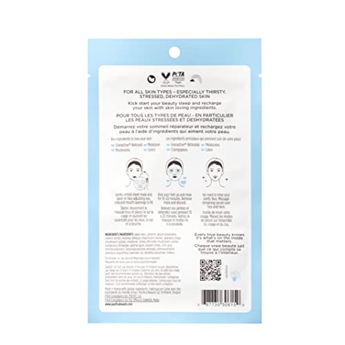 Pacifica Beauty | Wake Up Beautiful Face Mask | Sheet Mask | Retinoid, Mushrooms, Melatonin | Clean Skincare | Fine Lines, Wrinkles, Aging Skin, Mature Skin | Address Skin Texture | Vegan