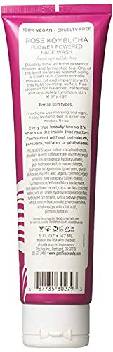 Pacifica Beauty Rose Kombucha Flower Powered Daily Face Cleanesr | For All Skin Types | Rose Tea + Antioxidants | Sulfate and Paraben Free | Vegan and Cruelty Free, 5 Fl Oz (Pack of 2)