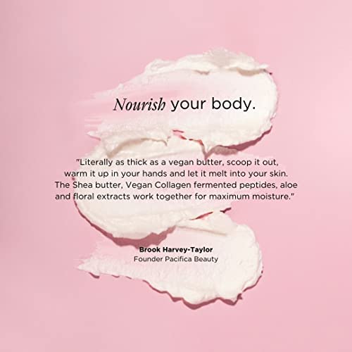 Pacifica Beauty | Vegan Collagen Body Butter | Hydrating, Nourishing, Moisturizer | Long-Lasting Hydration | Cream Lotion for Dry Skin | Light Floral Scent | Paraben Free | Vegan + Cruelty Free