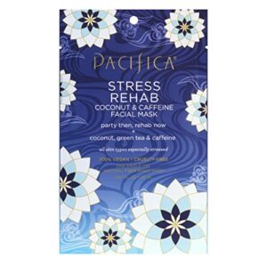 pacifica stress rehab & caffeine facial mask, white coconut