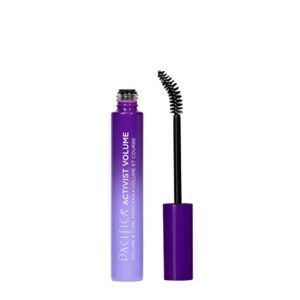 pacifica beauty | activist curling mascara | black | volume and length | vegan brush | glass tube | clean eye makeup | plant-fibers | microplastic + nylon 6 free | vegan, talc-free, cruelty-free