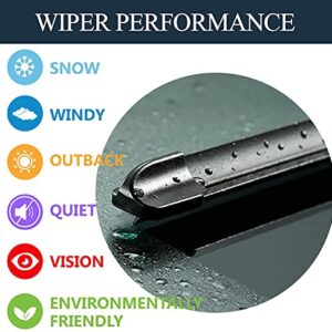 AUTOBOO 26"+20" Windshield Wipers with 14" Rear Wiper Blade Replacement for Chrysler Pacifica 2017 2018 2019 2020 2021-Original Factory Quality (Pack of 3)