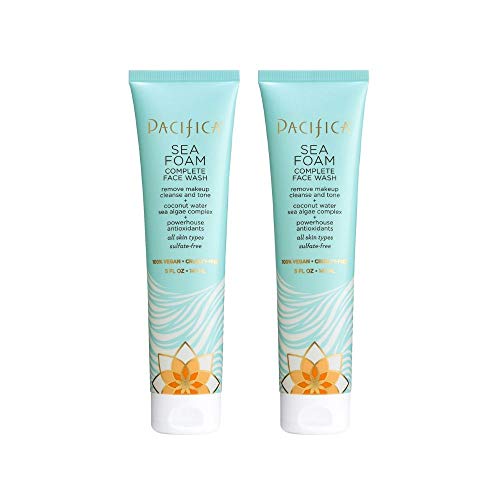 Pacifica Beauty Complete Face Wash, Gentle Daily Facial Cleanser for All Skin Types, Removes Makeup, Oil & Dirt, Sea Foam, 5 oz, 2 Pack