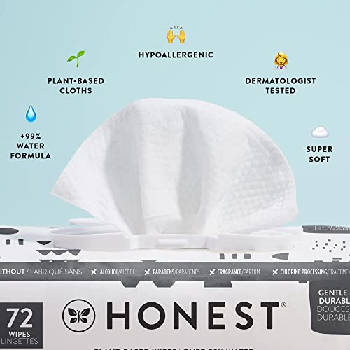 The Honest Company Clean Conscious Wipes | 100% Plant-Based, 99% Water, Baby Wipes | Hypoallergenic, Dermatologist Tested | Classic, 576 Count