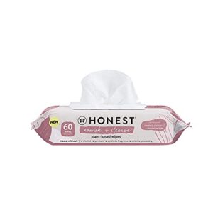 the honest company nourish + cleanse benefit wipes | cleansing multi-tasking wipes | 100% plant-based, hypoallergenic | sweet almond, 60 count