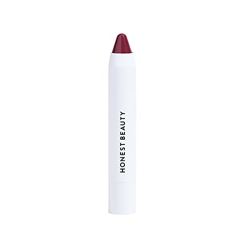 Honest Beauty Lip Crayon-Demi-Matte, Mulberry with Jojoba Oil & Shea Butter | Lightweight, High-Impact Color | EWG Certified + Dermatologist tested + Hypoallergenic & Cruelty free | 0.105 oz.