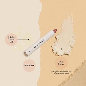 Honest Beauty Lip Crayon-Demi-Matte, Mulberry with Jojoba Oil & Shea Butter | Lightweight, High-Impact Color | EWG Certified + Dermatologist tested + Hypoallergenic & Cruelty free | 0.105 oz.