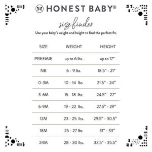 HonestBaby unisex baby 2-pack Organic Cotton Footed Pajama & Play and Toddler Sleepers, Rose Blossom/Love Dot, 0-3 Months US