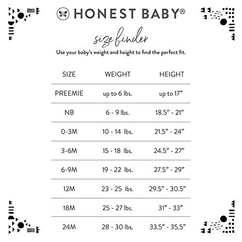 HonestBaby unisex baby 2-pack Organic Cotton Footed Pajama & Play and Toddler Sleepers, Rose Blossom/Love Dot, 0-3 Months US