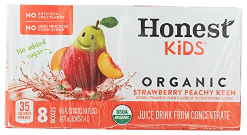 Honest Kids Strawberry Peachy Keen, 6 Fl oz (Pack Of 8)