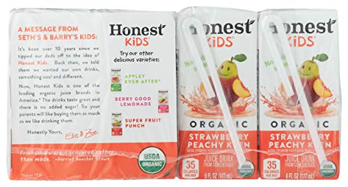 Honest Kids Strawberry Peachy Keen, 6 Fl oz (Pack Of 8)